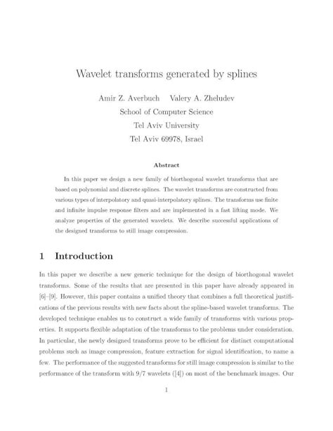 Pdf Wavelet Transforms Generated By Splines Dokumentips