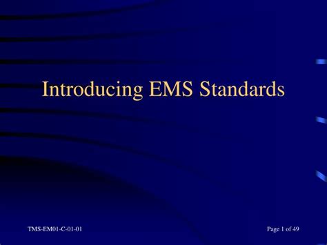 PPT Introducing EMS Standards PowerPoint Presentation Free Download ID 1150702