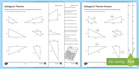Maths Mastery Pythagoras Theorem Problem Solving Worksheet Worksheet
