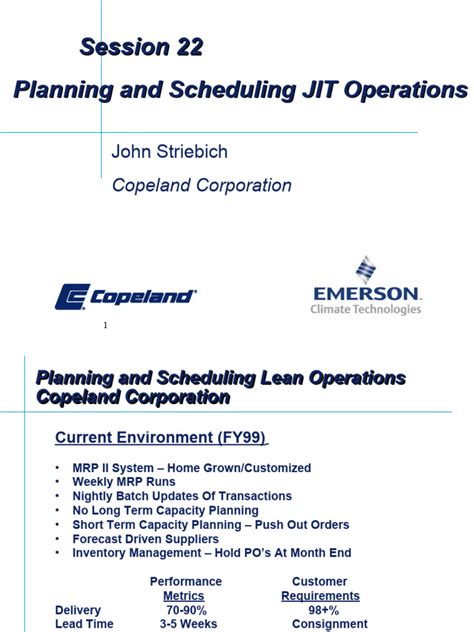 Planning And Scheduling Jit Operations Pdf Lean Manufacturing Inventory