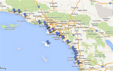 Map Of Beaches In Southern Ca