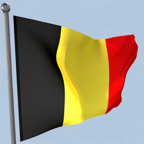 Premium Photo The Flag Of Belgium Flutters In Its Distinctive Colors