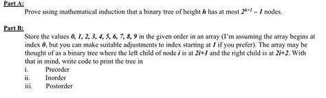 Solved Part A Prove Using Mathematical Induction That A