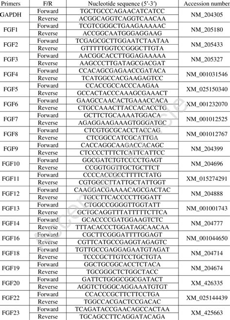 primers used for quantitative real timepolymerase chain reaction qpcr