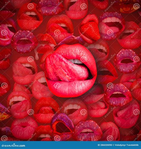 Pancarta Sensual De Labios Sensuales En Rojo Labios Y Boca Labio