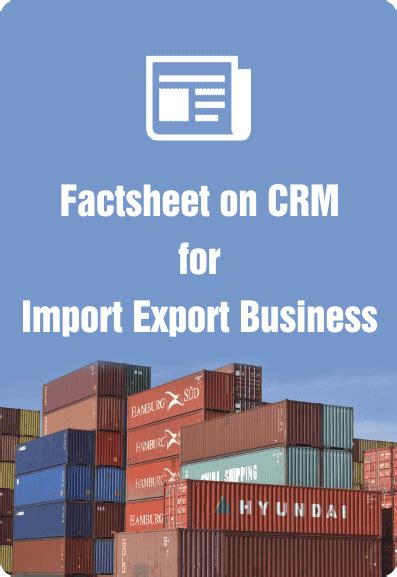 Factsheet On Import Export CRM