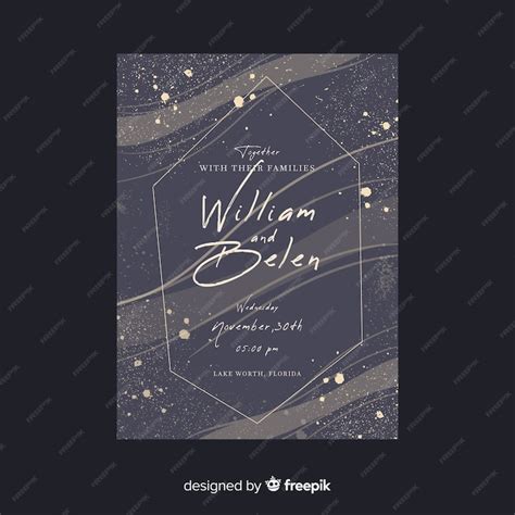 그런 지 결혼식 초대장 서식 파일 무료 벡터