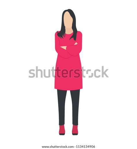 Decently Dressed Lady Decent Hairstyle Denoting Stock Vector (Royalty ...