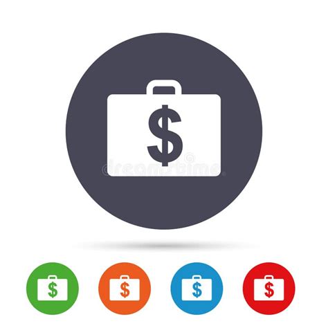 Case With Dollars Usd Sign Briefcase Button Stock Vector
