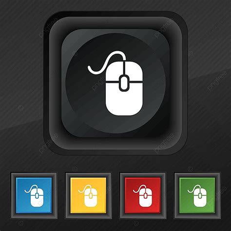 Colorful Mouse Buttons On Black Background For Design Vector Modern Square Click PNG And