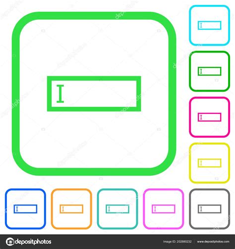 Editbox Editing Cursor Vivid Colored Flat Icons Curved Borders White Stock Vector Image By