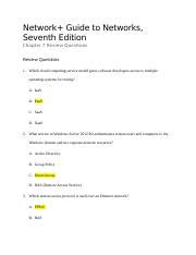 Ch Review Docx Network Guide To Networks Seventh Edition Chapter Review Questions