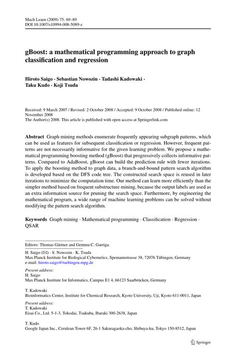 Pdf Gboost A Mathematical Programming Approach To Graph