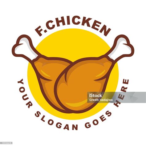 Fried Chicken Logo Design Vector Illustration Stock Illustration