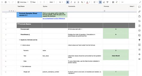 Smartsheet Formula Examples Template Smartsheet
