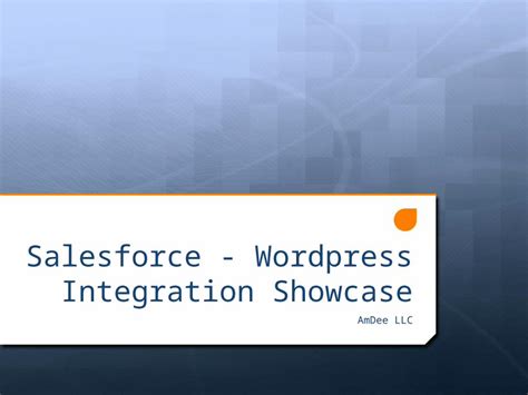 Pptx Salesforce Wordpress Integration Showcase Amdee Llc Dokumen Tips