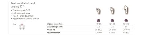 Multi Unit Abutment Angled 17 Nobelreplace Conical Cf Abutment Direct
