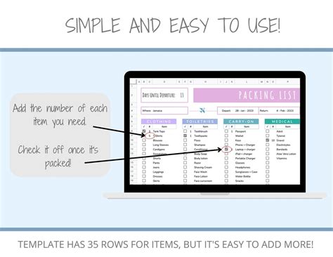 Editable Packing List In Google Sheets Vacation List For Females Males Summer Destination