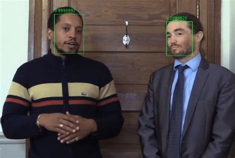 Video Frame And The Bounding Boxes Of Detected Faces On It Using Mtcnn