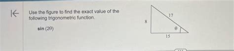 Solved Use The Figure To Find The Exact Value Of The Chegg