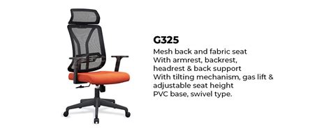 Office Chair With Headrest Mesh G325 Jecams Inc