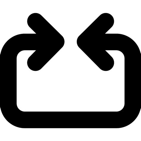 Double Arrow In A Rectangle Outline Svg File