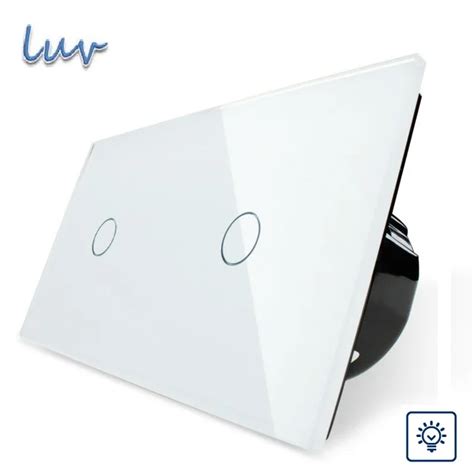 Wall Switch Ivory White Dimming Touch Screen Control Tempered Glass Panel Light Home Switch In