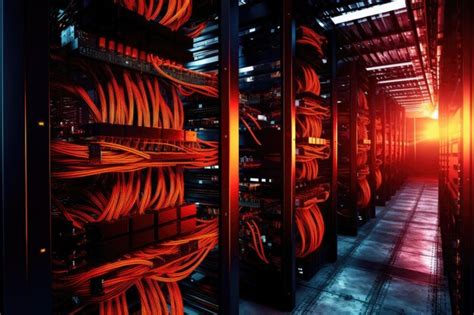 Premium AI Image Network Switch And Ethernet Cables Emphasizing Secure Connections Created