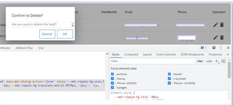 How To Freeze The Css State In Chrome Devtools After Pressing The Click
