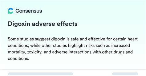 Digoxin Adverse Effects Consensus Academic Search Engine