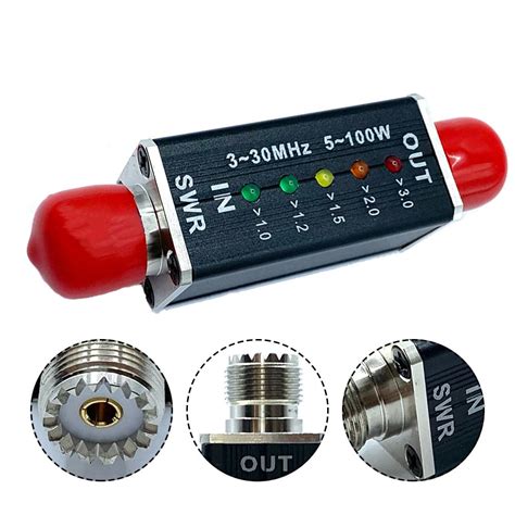 5 Leds Led Swr Meter 3 30mhz Frequency 100w Short Wave Standing Waves Indicator