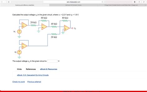 solved calculate the output voltage v 0 in the give circuit