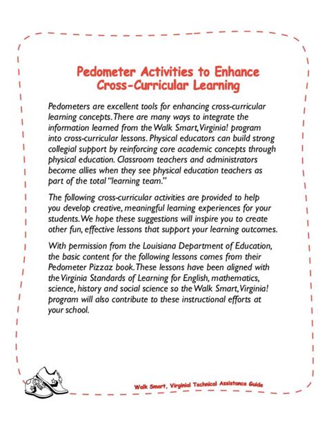 Pedometer Activities To Enhance Cross Curricular Learning Lesson Plan