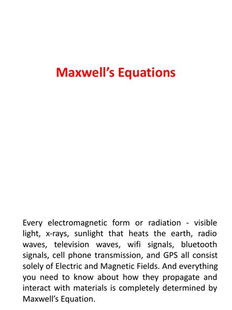 Maxwells Equation Ppt Slides Pdf Magnetic Field Maxwells Equations