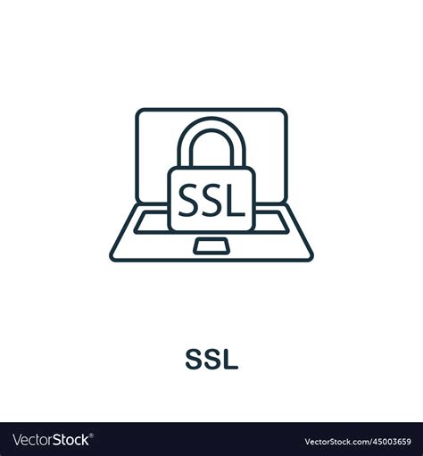 Ssl Icon Monochrome Simple Cyber Security Icon Vector Image