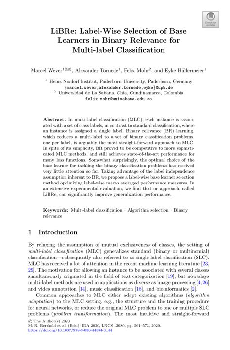 Pdf Libre Label Wise Selection Of Base Learners In Binary Relevance For Multi Label Pdf Libre Label Wise Selection Of Base Learners In Binary Relevance For Multi Label