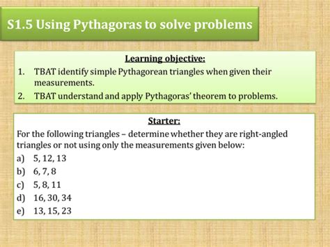 Pythagoras Worded Problem Teaching Resources