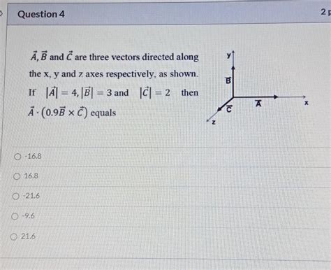 Solved Question F N Ā B and C are three vectors directed Chegg