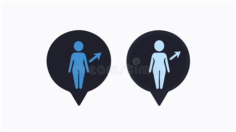 Blue Map Pointer Female Figure Pointing Right Stock Vector