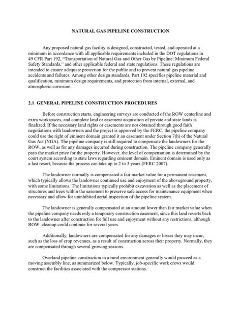 Pipeline Construction Procedure Pdf Pipe Fluid Conveyance