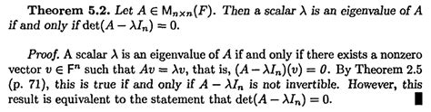 Linear Algebra Proof Expla Lambda Is An Eigenvalue Of Ain M N