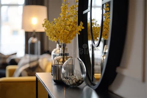 Modern Room With Stylish Mirror Interior Design Stock Image Image Of