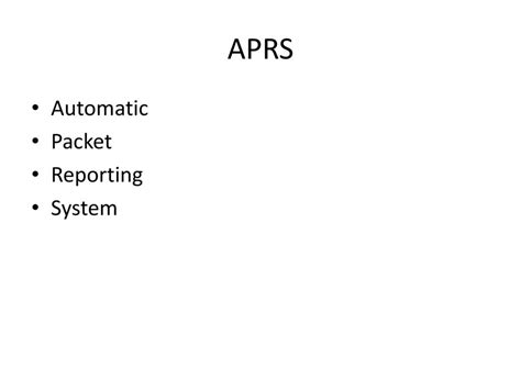 Aprs What Is It Ppt Download
