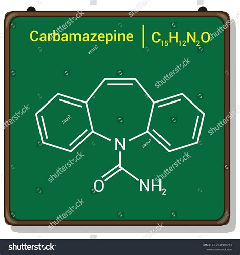 Chemical Structure Carbamazepine C15h12n2o Stock Vector Royalty Free