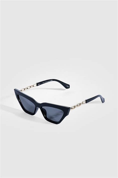 Cat Eye Chain Sunglasses Boohoo