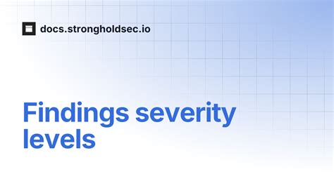 Findings Severity Levels