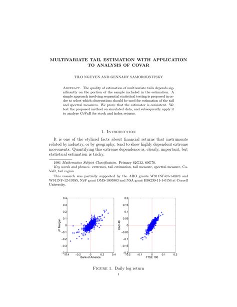 Pdf Multivariate Tail Estimation With Application To Analysis Of Covar