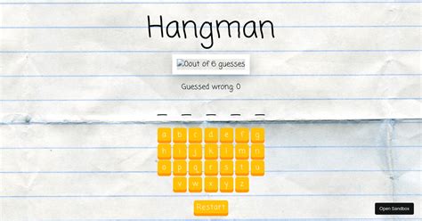 W3tsahangman React Project Codesandbox