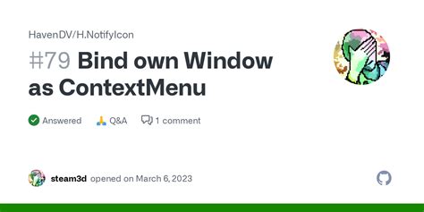 Bind Own Window As Contextmenu · Havendv Hnotifyicon · Discussion 79