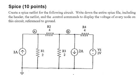solved spice 10points create a spice netlist for the